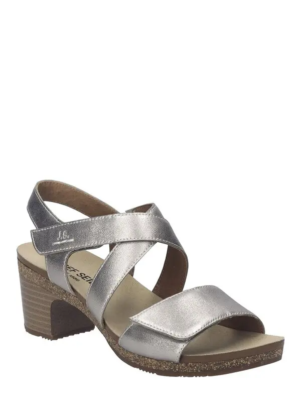 Josef Seibel Grace Ankle Strap Block Heel Sandal - Champagne