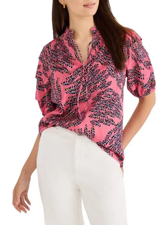 NIC+ZOE Peasant Top - Pink Multi