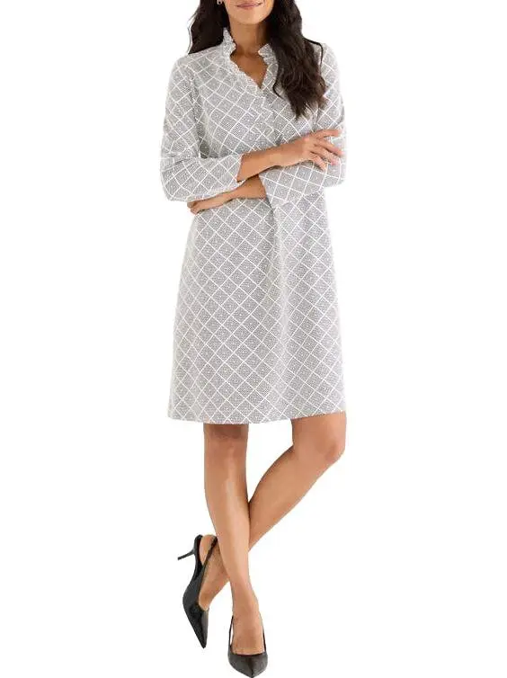 NIC+ZOE Diamond Etching Clementine Shift Dress - White/black Multi