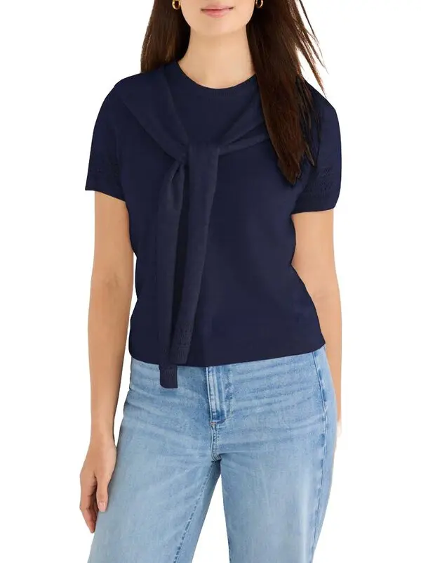 NIC+ZOE Layered Look Sweater - Dark Indigo