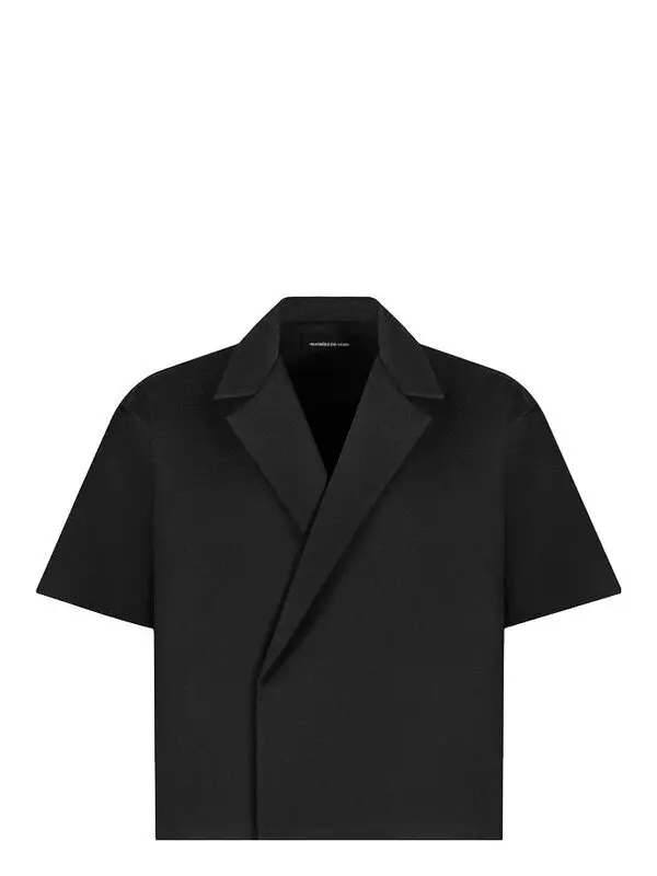 Manière De Voir Abel Boxy Twill Double Breasted Shirt - Black