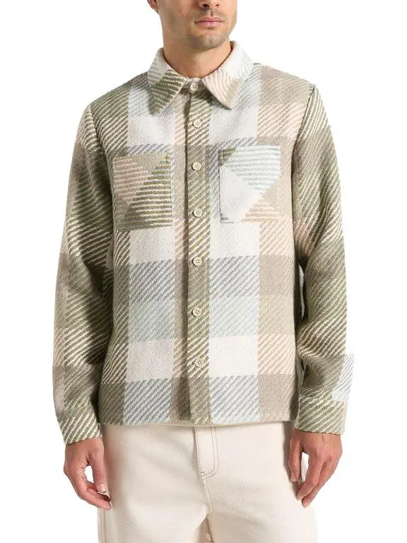 Manière De Voir Rune Check Overshirt - Sage