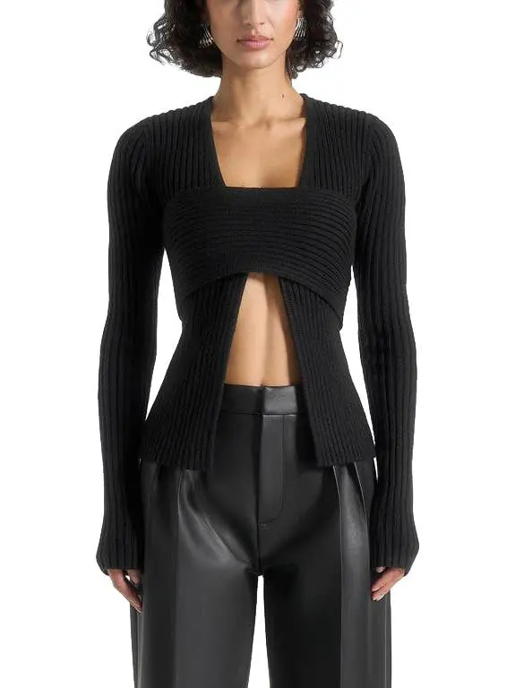 Manière De Voir Marisa 2-in-1 Knit Bandeau Cardigan - Black