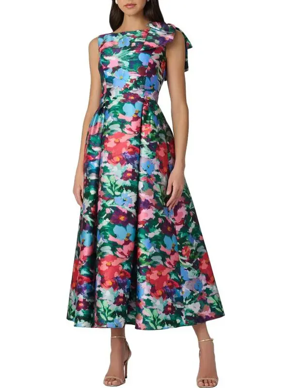 Shoshanna Midnight Eleanor Gancalo Floral Dress - Navy Multi