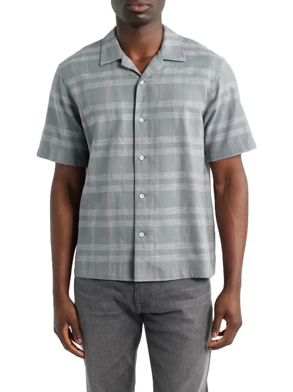 Rag & Bone Avery Plaid Camp Shirt - Grey