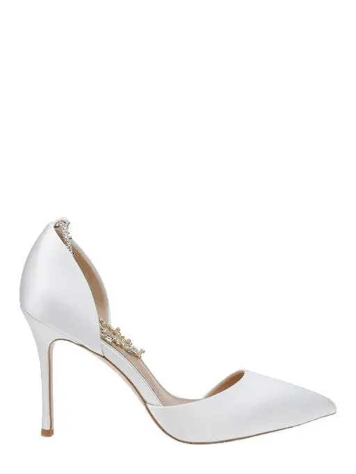 HARLO Daniela Stiletto With Ankle Bracelet - Soft White Satin