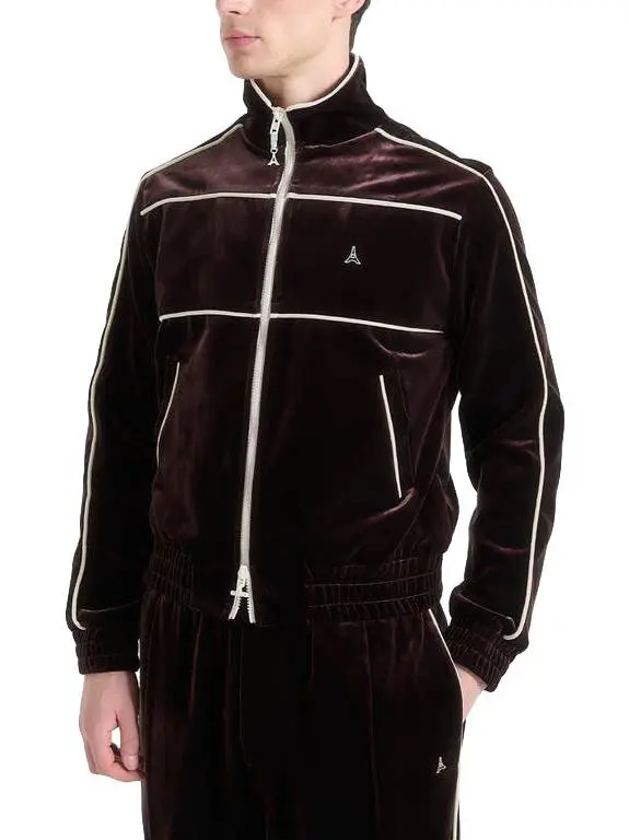 Manière De Voir Velour Track Jacket - Brown