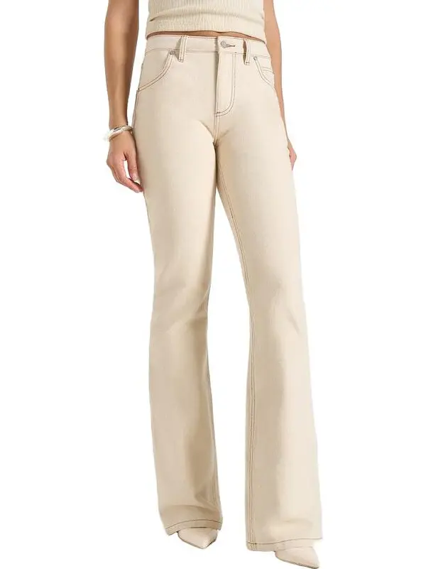 Manière De Voir Abbie Stacked Fit & Flare Jeans - Cream