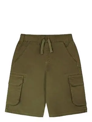 DEUX PAR DEUX Stretch Twill Bermuda Shorts With Cargo Pockets - Dark Khaki Green