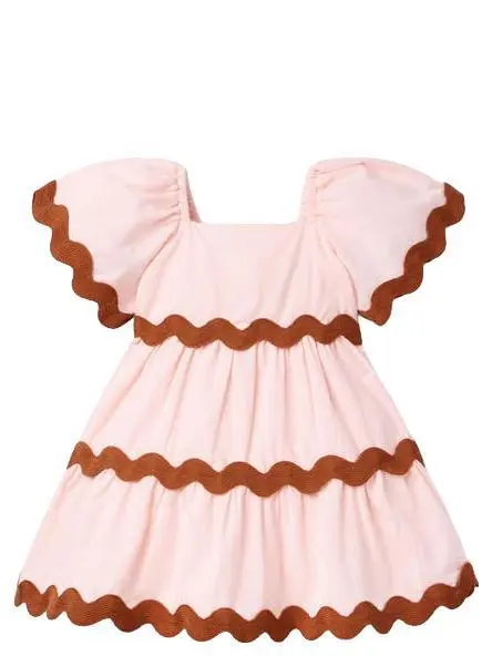 Janie And Jack Ric Rac Trim Dress - Pink