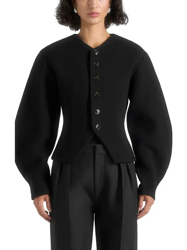 Manière De Voir Wool Hourglass Jacket - Black