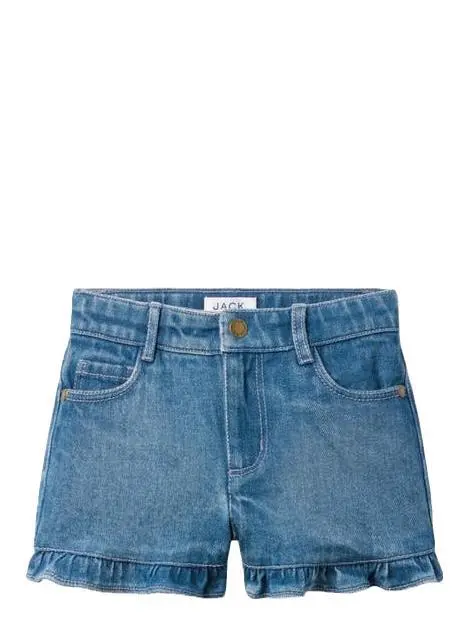 Janie And Jack Denim Ruffle Cuff Shorts - Blue