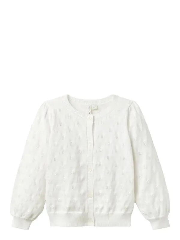 Janie And Jack Pointelle Cardigan - White