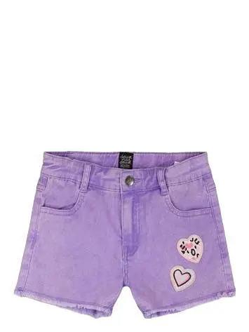 DEUX PAR DEUX Heart Embroidery Denim Shorts - Mauve