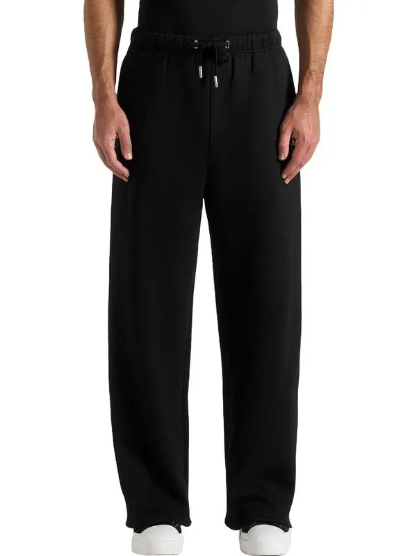 Manière De Voir Signature Wide-leg Sweatpants - Black