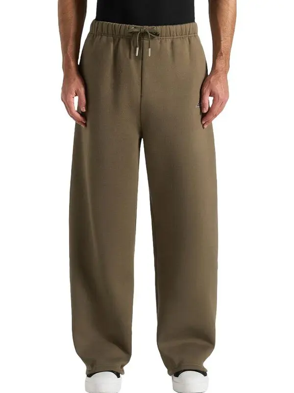 Manière De Voir Signature Wide-leg Sweatpants - Olive