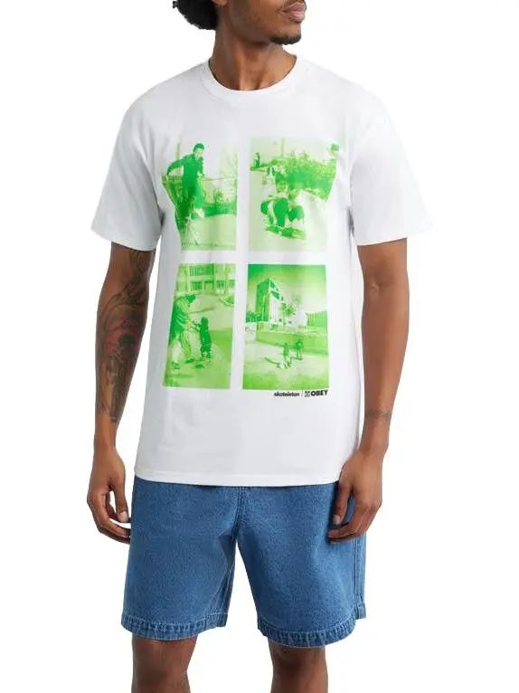 Obey Skateistan Photo Cotton Graphic T-shirt - White