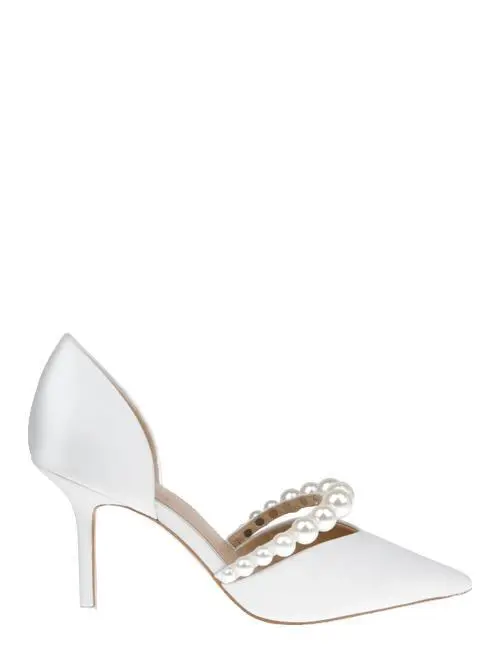 HARLO Emma Pearl Strap D’orsay Heels - Soft White Satin