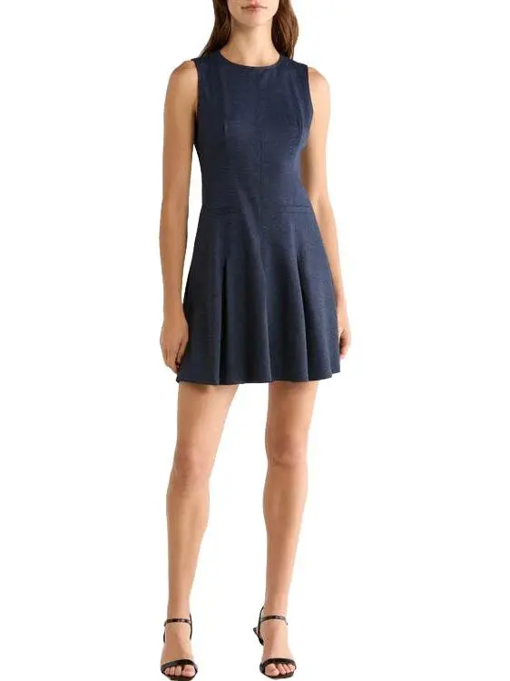 Halogen Sleeveless Fit & Flare Dress - Indigo Navy