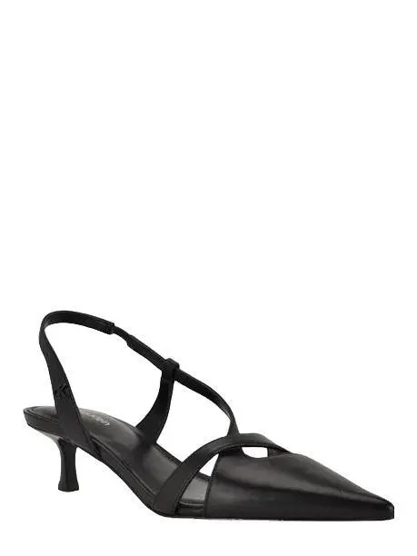 Calvin Klein Arlanna Slingback Kitten Heel Pumps - Black Leather