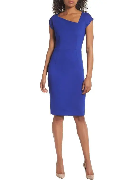 French Connection Lula Asymmetrical Neck Sheath Dress - Prince Rocks