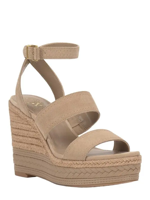 Vince Camuto Esmia Ankle Strap Platform Wedge Sandal - Tortilla