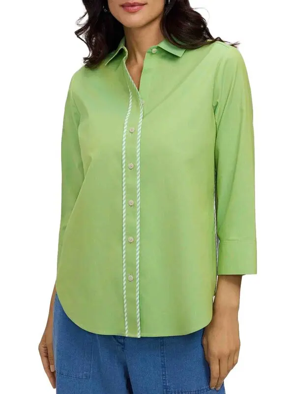 Foxcroft Marni Trim Shirt - Mojito Green