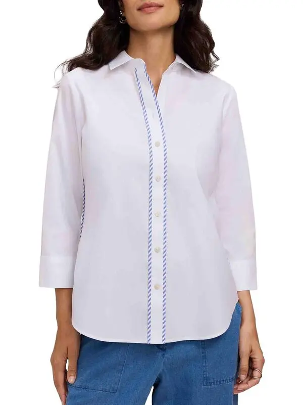 Foxcroft Marni Trim Shirt - White
