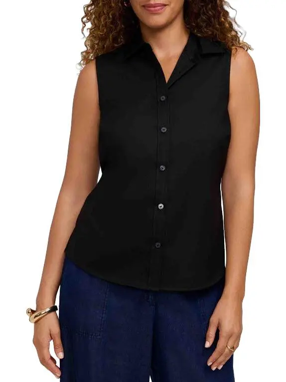 Foxcroft Sleeveless Button-up Shirt - Black