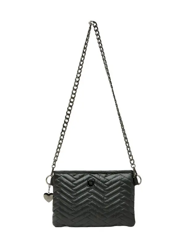 THINK ROYLN Quilted Crossbody Bag With Removable Straps - Pearl Black