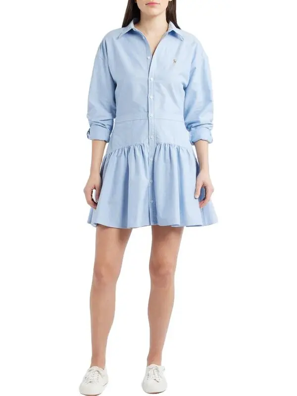 Polo Ralph Lauren Long Sleeve Cotton Shirt Dress - Bsr Blue