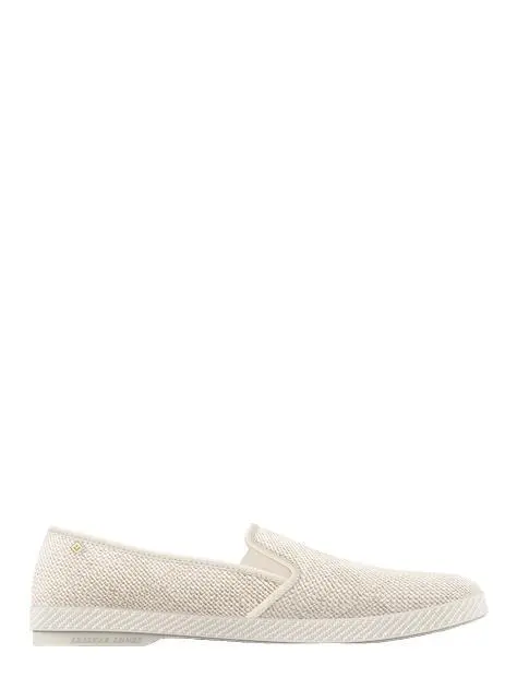 Rivieras Classic Raffia Textured Loafer - Ivory
