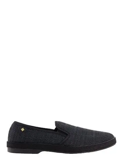 Rivieras Classic Raffia Textured Loafer - Noir