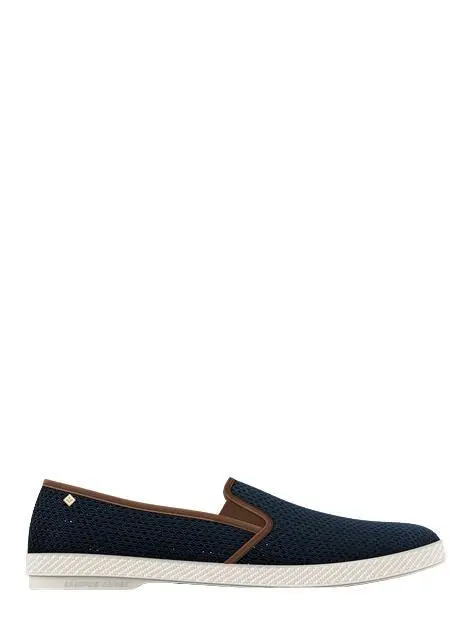 Rivieras Classic Mesh Slip-on Loafer - Navy With Brown Trim