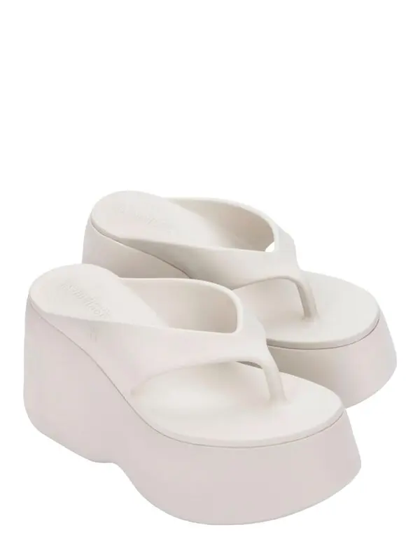 Melissa Platform Wedge Flip Flop - Light Beige
