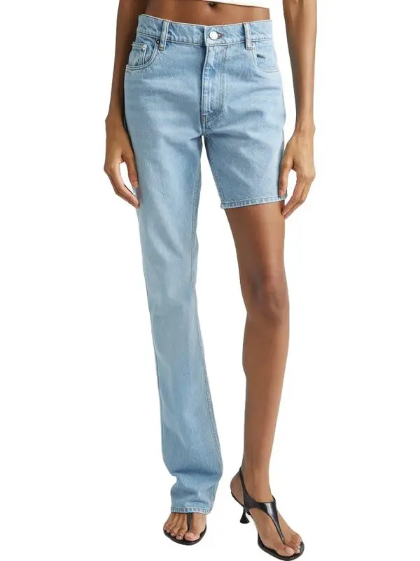 Coperni One Leg Boyfriend Jeans - Blue Light Blue