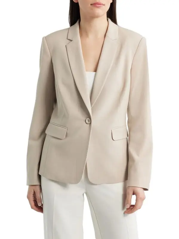 TAHARI ASL One-button Blazer - Sand