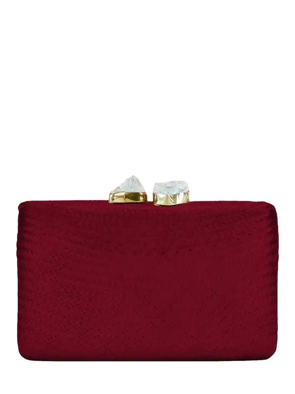 LIKHA Solid Rectangle Clutch - Dark Cherry Red