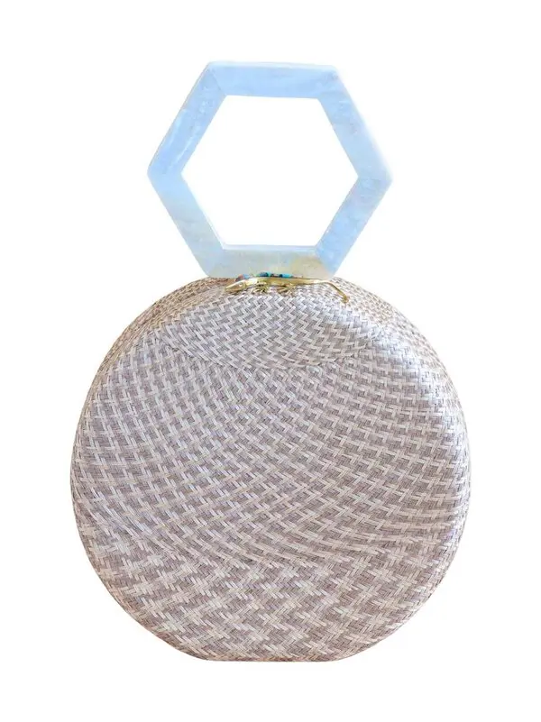 LIKHA Round Handbag With Mother-of-pearl Handle - Dusty Rose