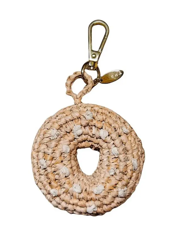 LIKHA Nyc Bagel Raffia Bag Charm - Light Brown