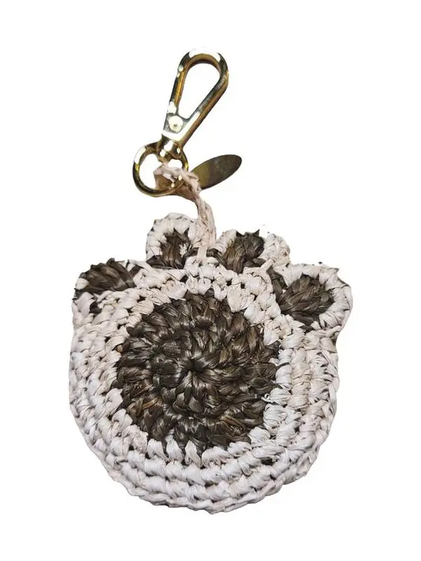 LIKHA Paw Print Raffia Bag Charm - Natural