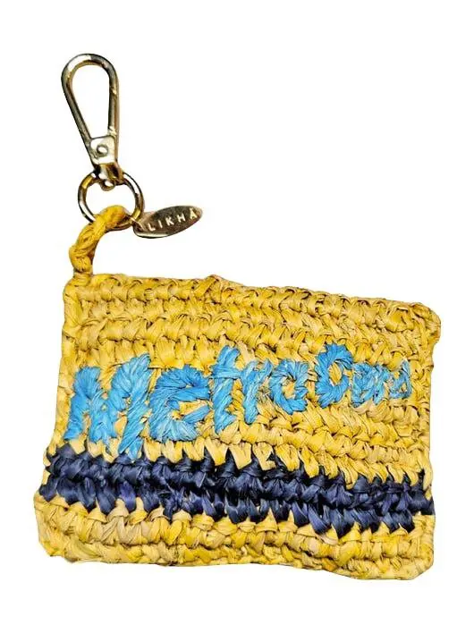 LIKHA Nyc Metrocard Raffia Bag Charm - Yellow