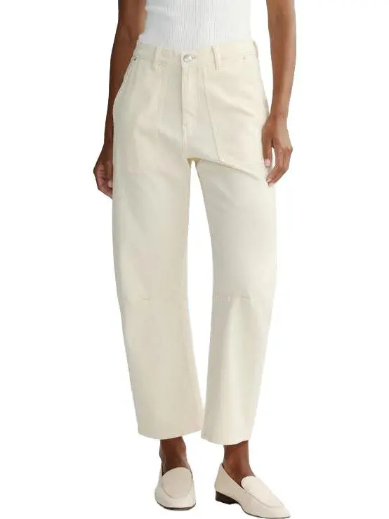 DL1961 Billie Easy High-rise Barrel Leg Pants - Crema