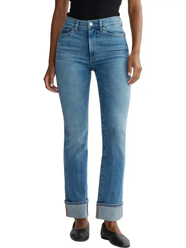 DL1961 Halle Straight High-waist Instasculpt™ Cuffed Jeans - Spring Creek Cuffed
