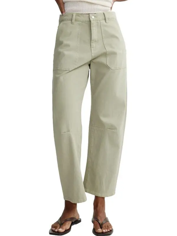 DL1961 Billie Easy High-rise Barrel Leg Pants - Dried Sage