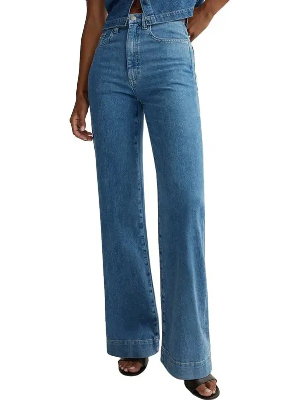 DL1961 Karmine Refined High Waist Wide-leg Jeans - Terra Blues Aura