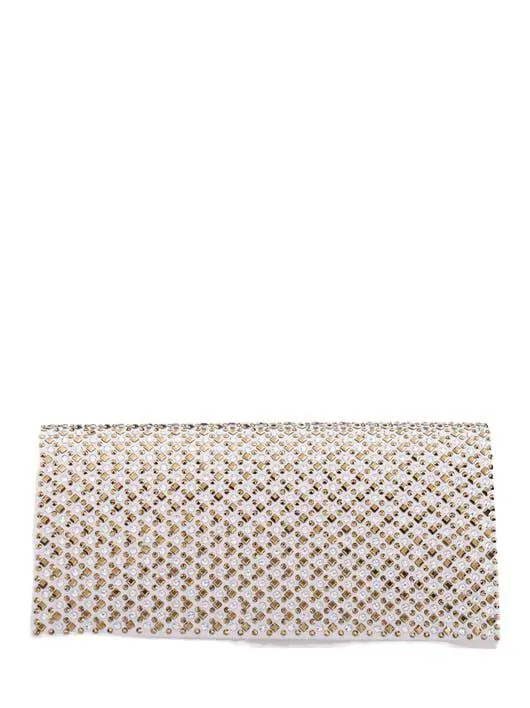 Nina Deva Crystal Clutch - Ivory Multi