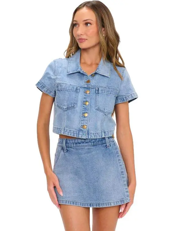 Show Me Your Mumu Monroe Denim Top - Stratosphere