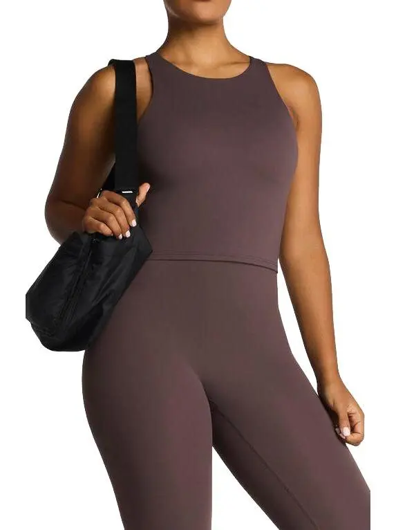 Spanx High Neck Crop Tank - Dark Cacao