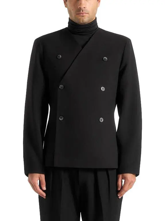 Manière De Voir Tailored Double Breasted Blazer - Black